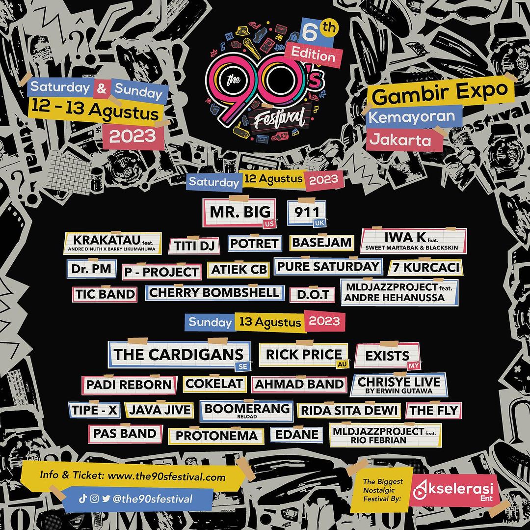 Line Up dan Jadwal The 90’s Festival 2023, Gugah Nostalgia Era 90an di ...